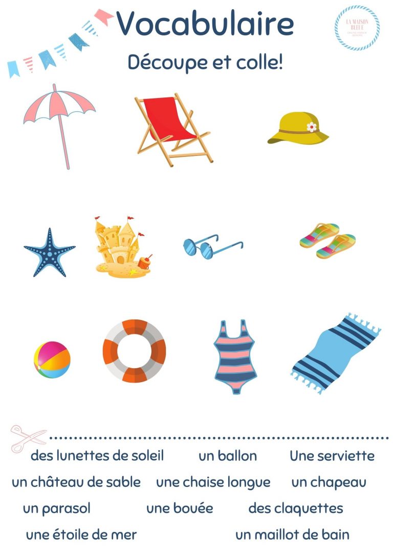 A la plage - French for kids