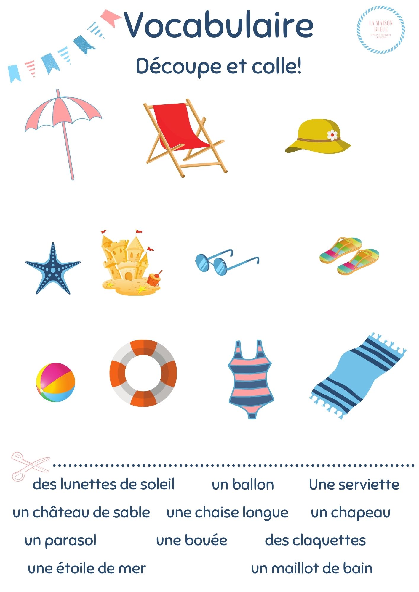 A la plage - French for kids