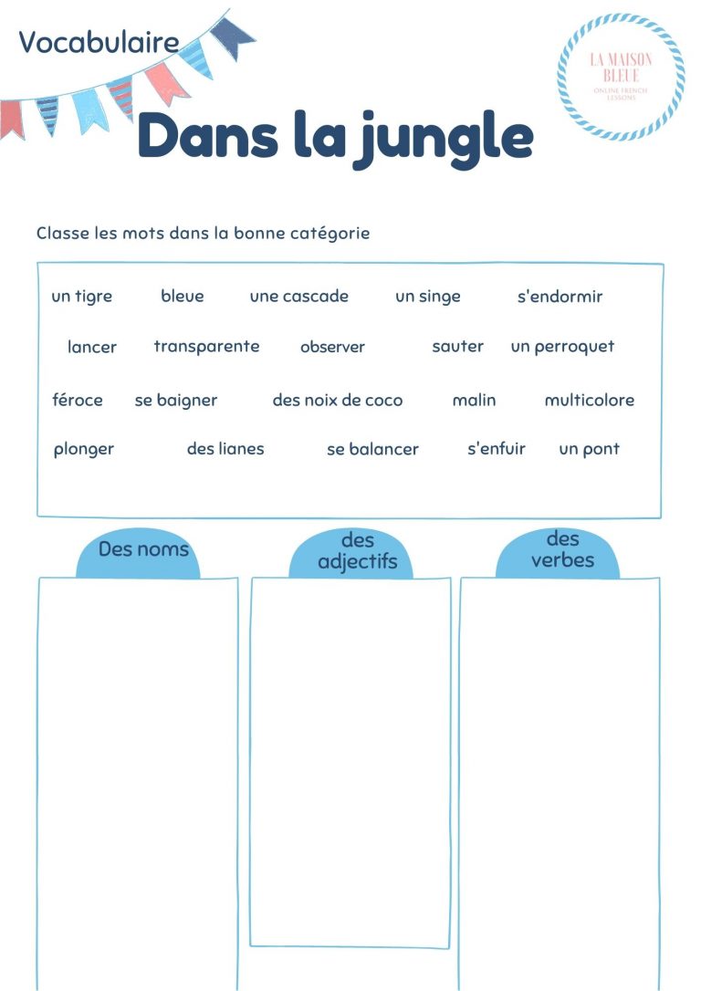PDF gratuits/Free Printables - French for kids