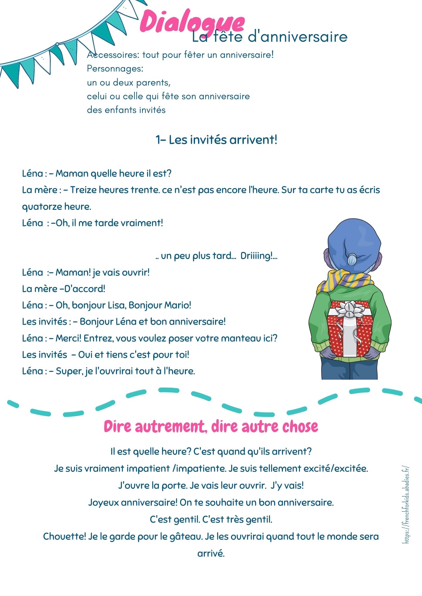 La fête d'anniversaire - French for kids